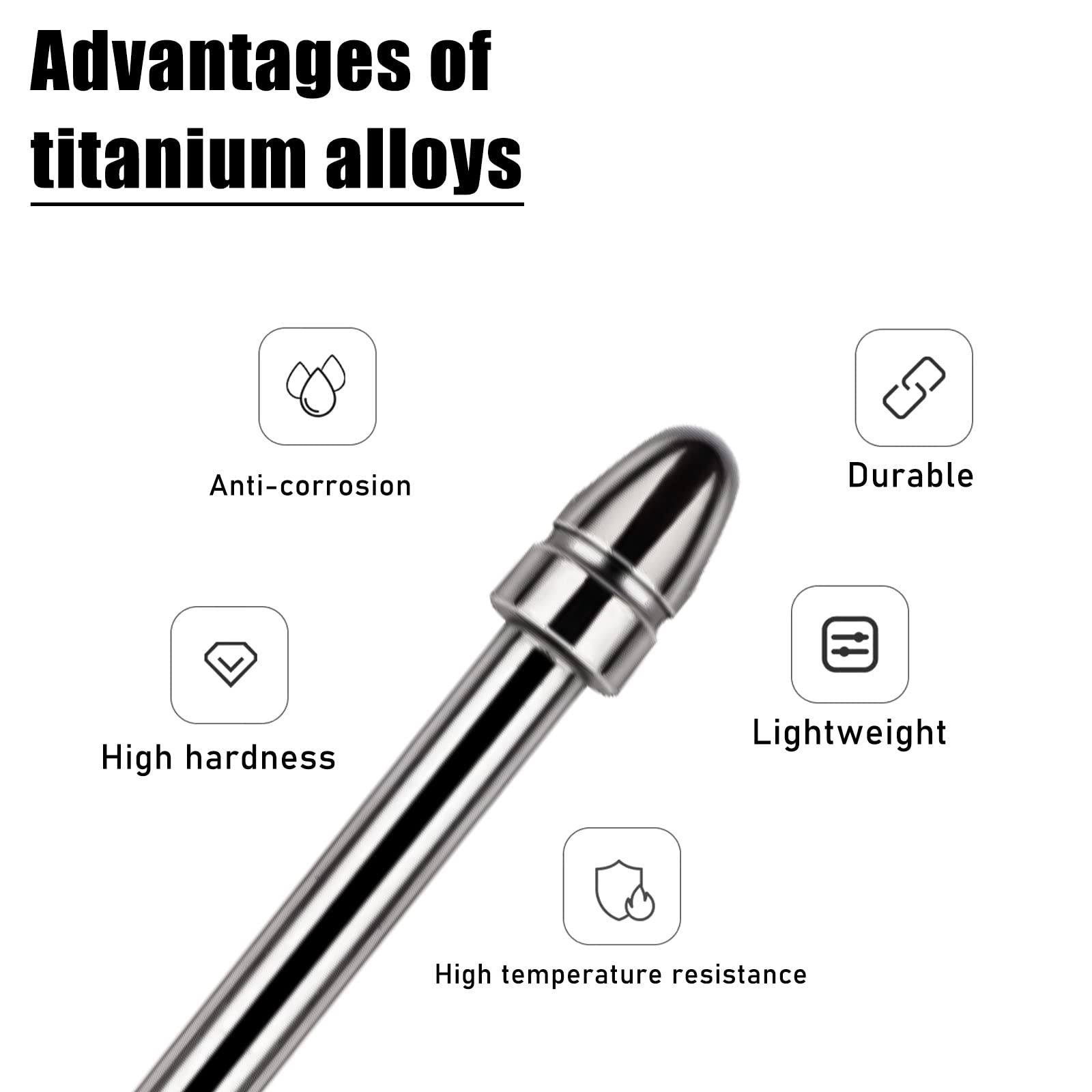 No Worn Out Titanium Alloy Fine Pencil Nibs Compatible with Huion PW517 Digital Stylus,PN05F Ballpoint Replacement Tips fits for Kamvas 13/22 Plus/24 Pro 4K, Kamvas 16 Pro Plus 4K Display Pen,2 Pcs