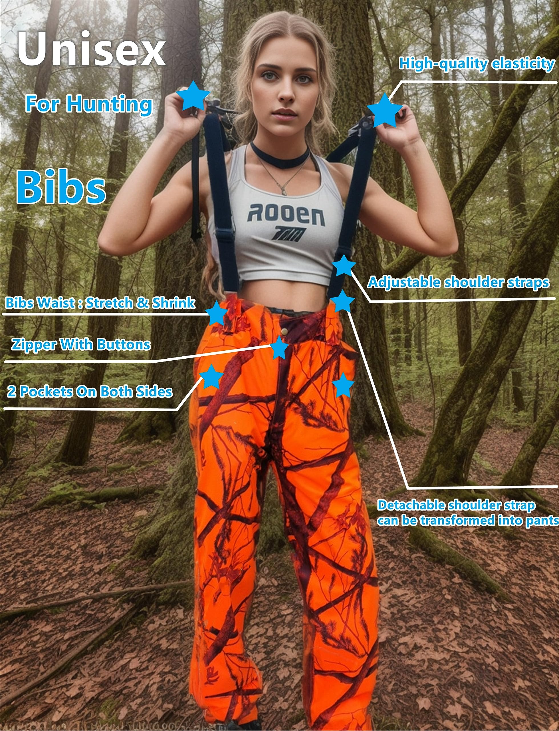 Llaikeph Turkey Hunting Clothes for Men Women Camo Tactical Jacket and Hunting Work Hiking Pants 7 Accessories (L)