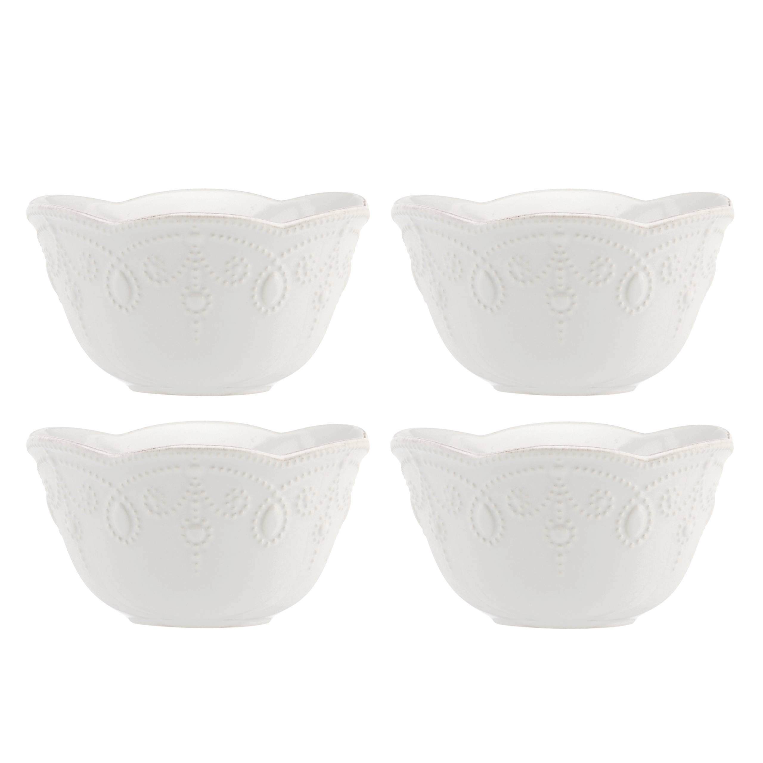 Lenox French Perle 4-Piece Fruit Bowl Set, 4.00 LB, White