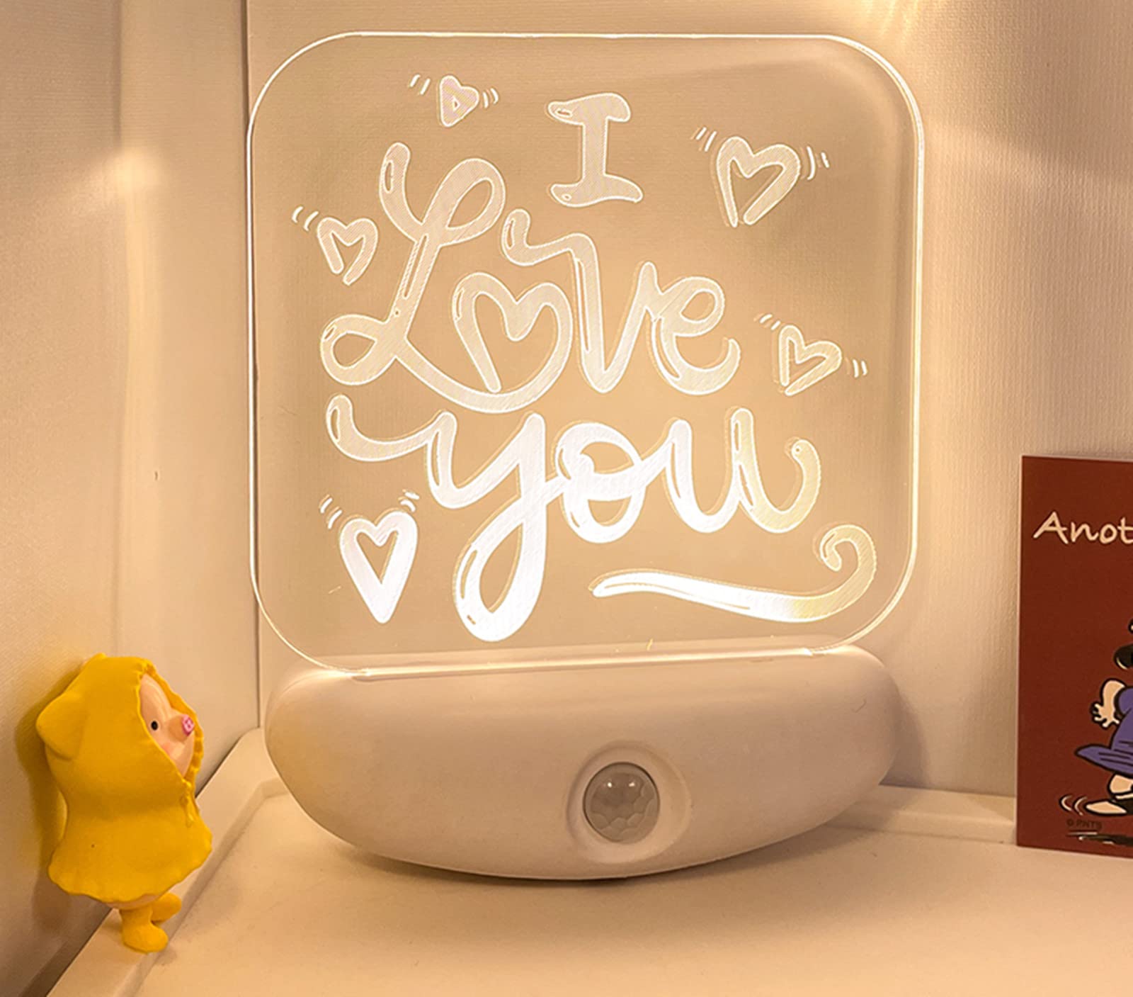 Motion Sensor LED Light, 3D Illusion Night Lamp ,Baby Light for Room Decor,USB Charge Decoration Lamp for Christmas Birthday Gifts Bedroom Bedside