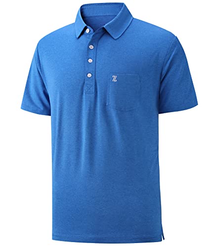 LLdress Polo Shirts for Men Short Sleeve Summer Casual Golf Basic Casual Collared Shirts, Deep Indigo XL