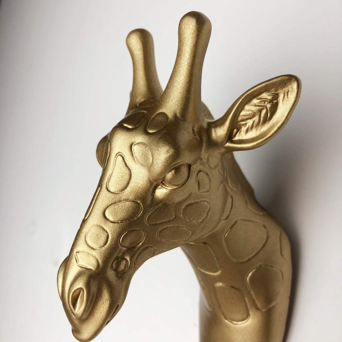 Set of 3 Elephant Head Giraffe Head and Rhino Head Wall Hooks / Hangers Animal Shaped Coat Hat Hooks (Gold)
