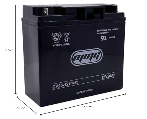 MMG CP20-12: 12V 20Ah Sealed Lead Acid (SLA) Rechargeable Maintenance Free Battery