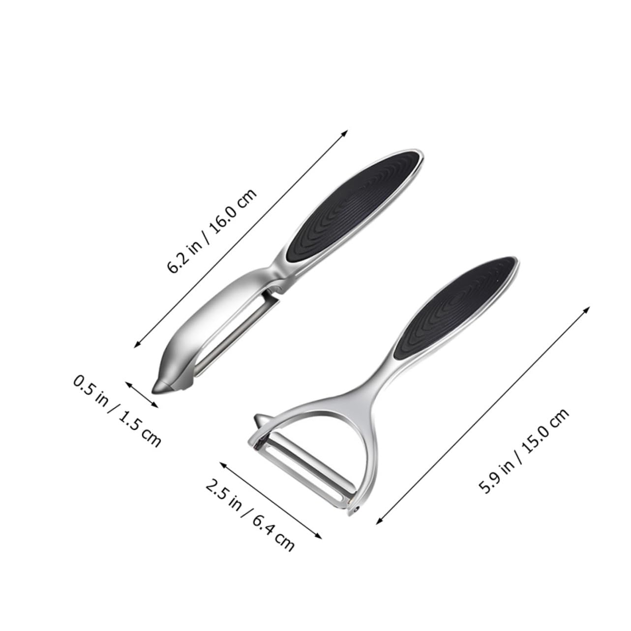 Hemoton 2pcs Peeler vegetable graters fruit skin cutter kitchen hand grater hand potato slicer potato peeling tool vegetable skin remover Stainless steel scraper Zinc alloy to rotate