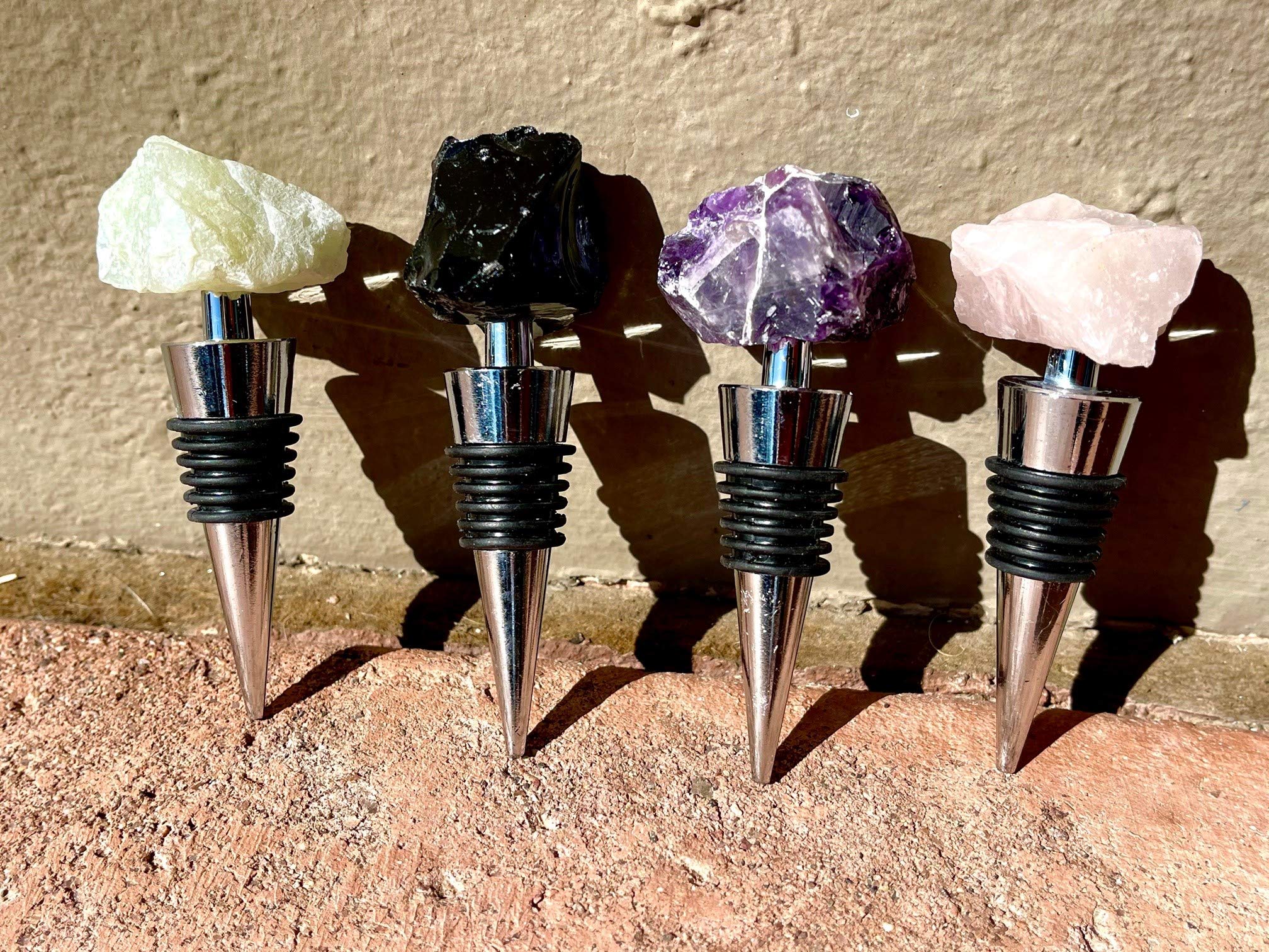 LUXURY NOW - Wine Bottle Stoppers | Champagne Saver Sealer | Natural Crystal Stone | Decorative Crystal Whiskey | Gemstone Preserve for Wedding Gift & Decoration