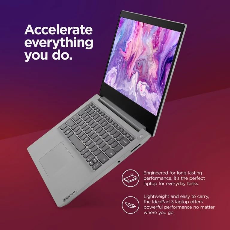 Lenovo 2023 IdeaPad 3i Business and Student Essential 14'' FHD Laptop, 12GB RAM, 512GB NVMe SSD, Intel Core i3 Processor (Up to 4.10 GHz), HDMI, Win11S, Gray, Z&O Accessories