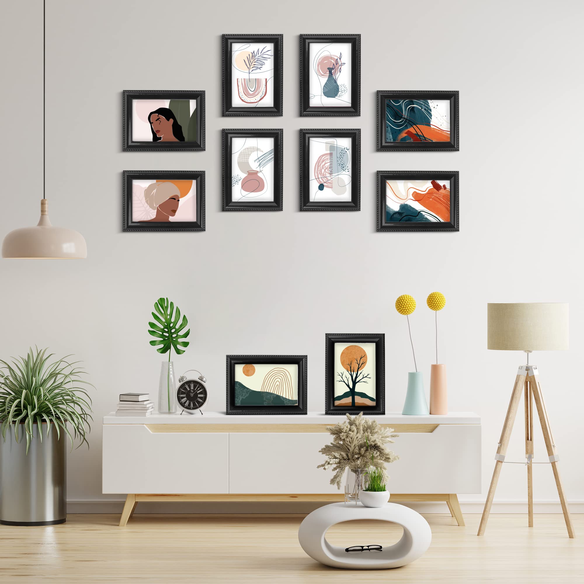 Houseables 4x6 Picture Frames Set, 12 Pack, Glass, Rustic, Distressed, Multi Photo Kit, Gallery Wall Decor, Table Display, Horizontal or Vertical Hanging Mount, For Desk, Family Mural, Collage Bundle