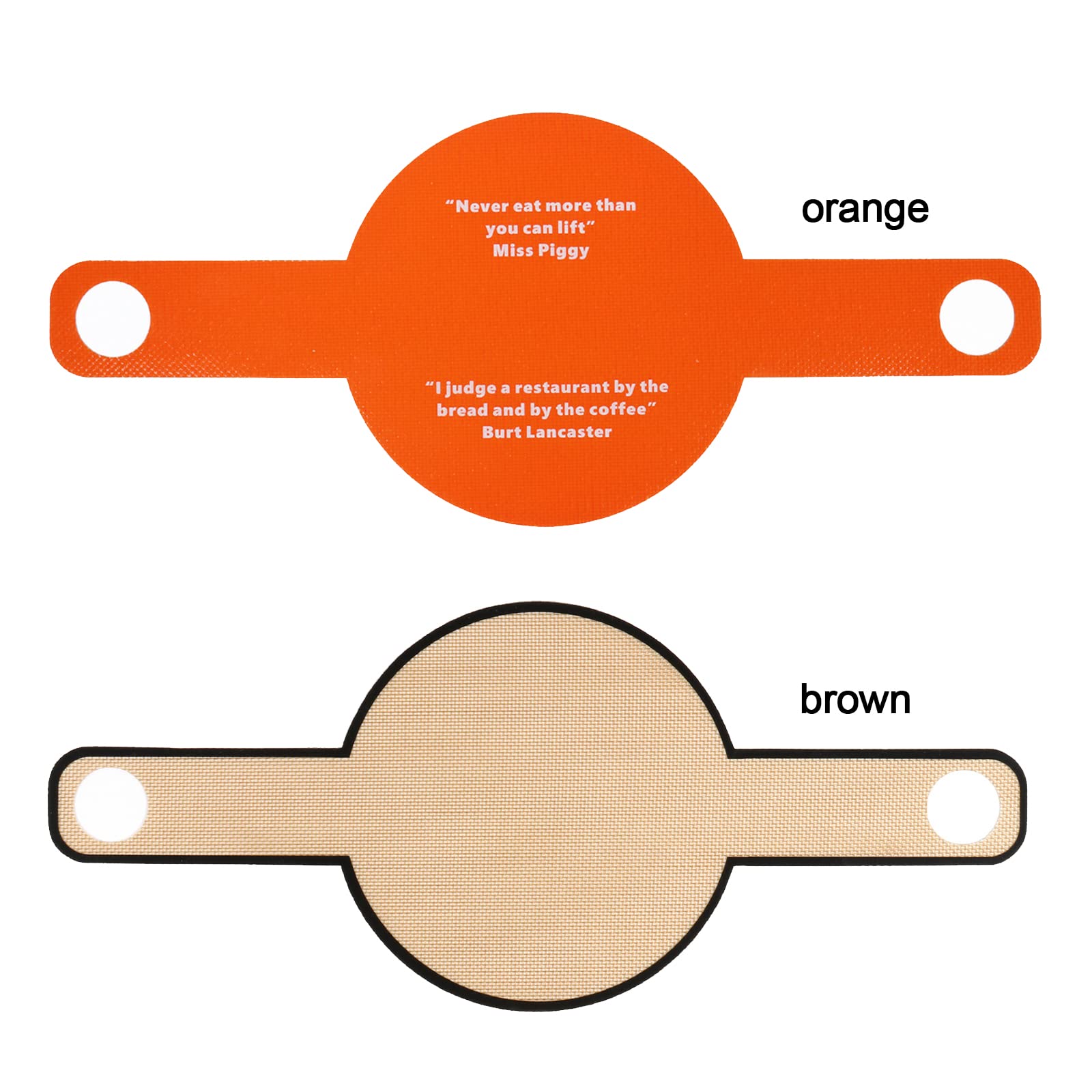 MISNODE 2 Pack Silicone Baking Mat for Dutch Oven, 8.3 Inch Bread Baking Pad with Long Handle, Reusable Dough Bread Sling Baking Mat Baking Tool for Gentler Safer & Easier Transfer of Dough (Brown)