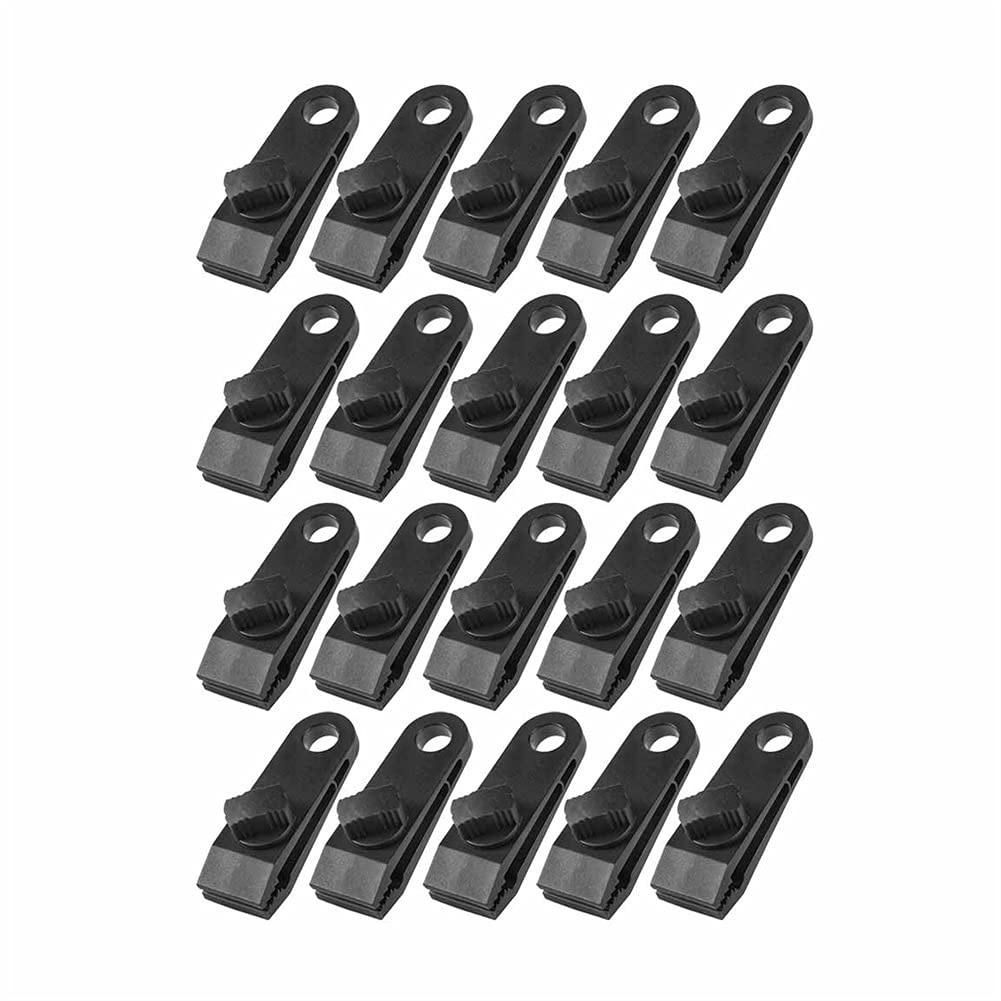 LMMDDP 20Pcs Tent Clip Adjustable Nylon Heavy Duty Windproof Awning Clamp Outdoor Camping Fixed Tent Clip Jaw Grip Trap