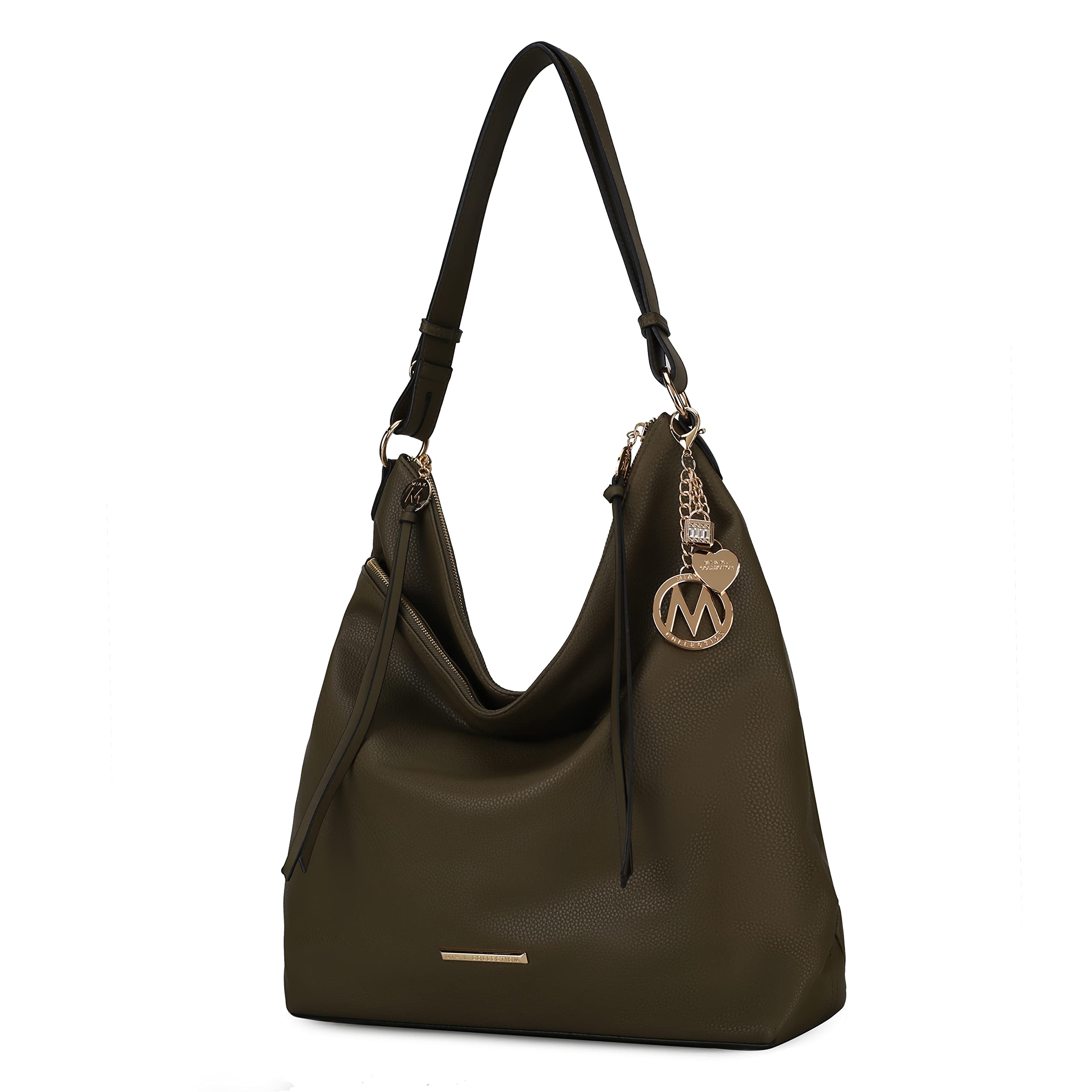 MKF Hobo Bag for Women – PU Leather Shoulder Purse Pocketbook Fashion – Top Handle Multi Pocket Handbag Elise