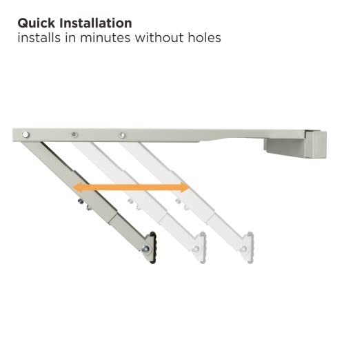Mount Plus MP-AC-802L Window Air Conditioner Mounting Bracket | Easy to Install | Universal AC Mount | No Tools Required | Heavy Duty Steel Holds Up to 220lbs | All Weatherproof | Fits Hung Windows