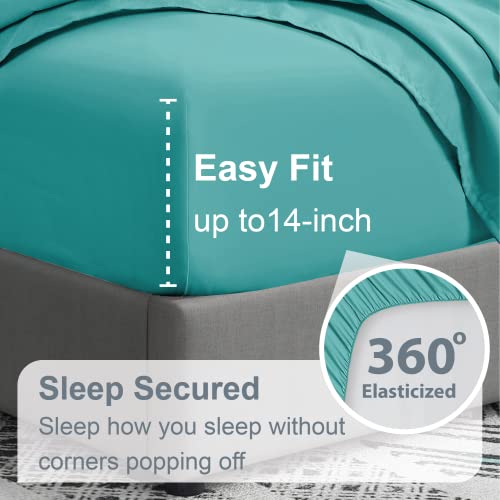 Swift Home Cal King 6-Piece Microfiber Sheet Sets (Includes 2 Bonus Pillowcases), Ultra-Soft Brushed - Extremely Durable - Easy Fit - Wrinkle Resistant, Cal King, Larkspur Blue