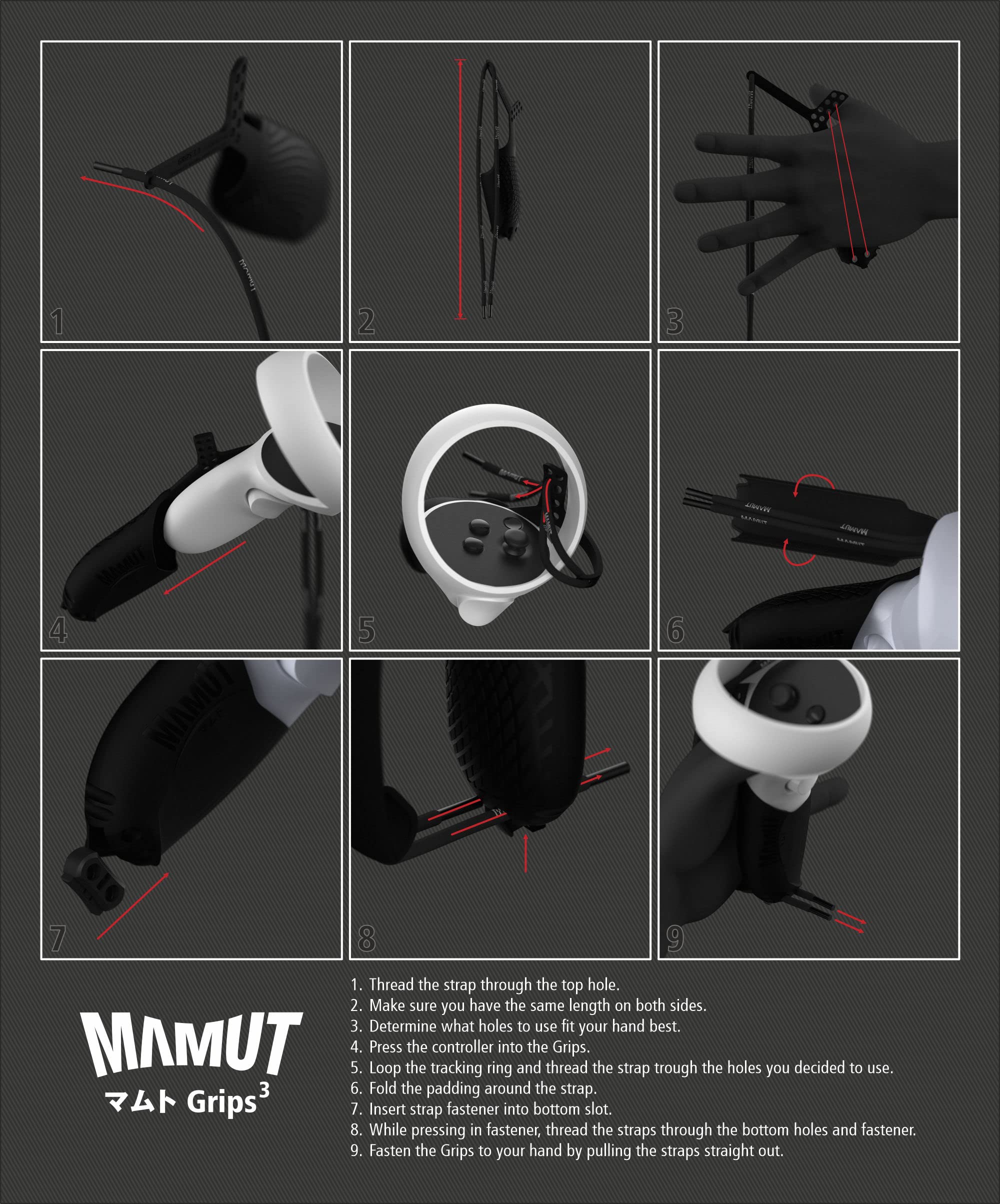 Mamut Grips 3 for Quest 1 & Quest 2, Meta Oculus