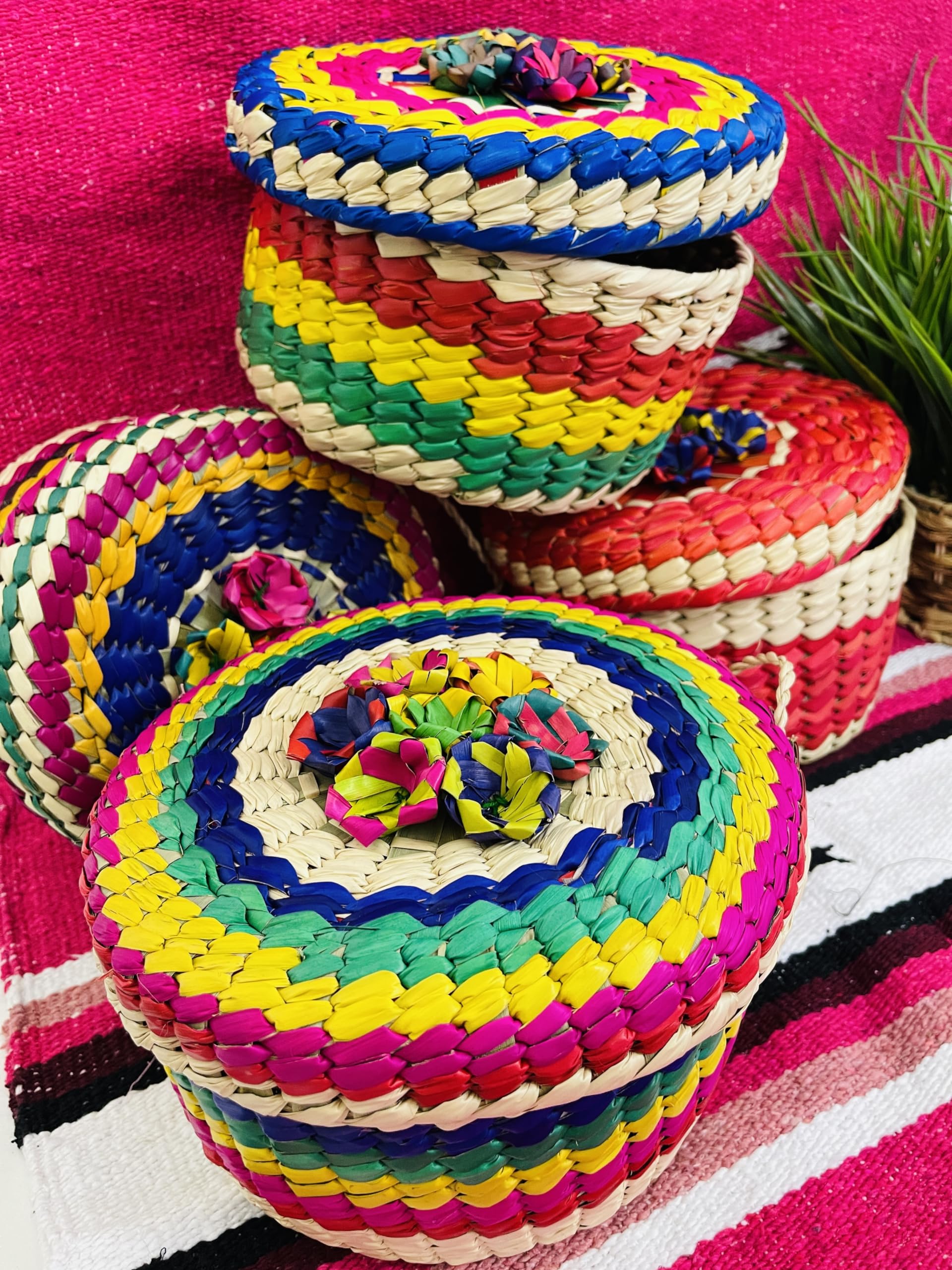 Leos Imports Handmade Mexican Palm Tortilla Basket, Tortillera Made in Mexico