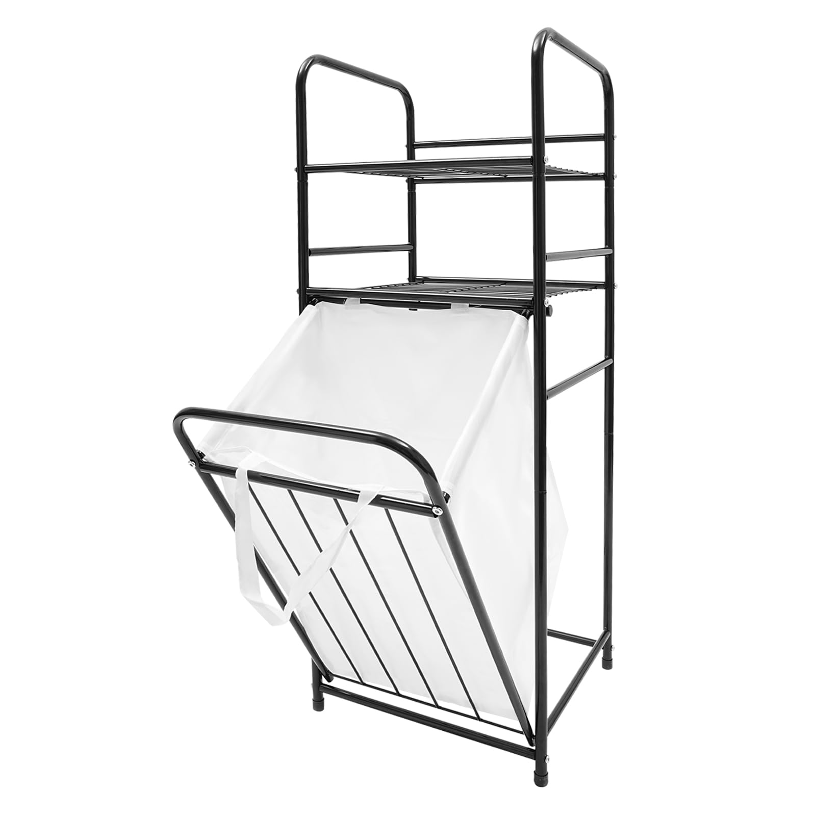 Tilt Out Laundry Basket, Laundry Hamper Cabinet with Removable Liner Bag & Storage Shelf for Bedrooms, Bathrooms, Apartments, 14.56 * 13.77 * 39.37in