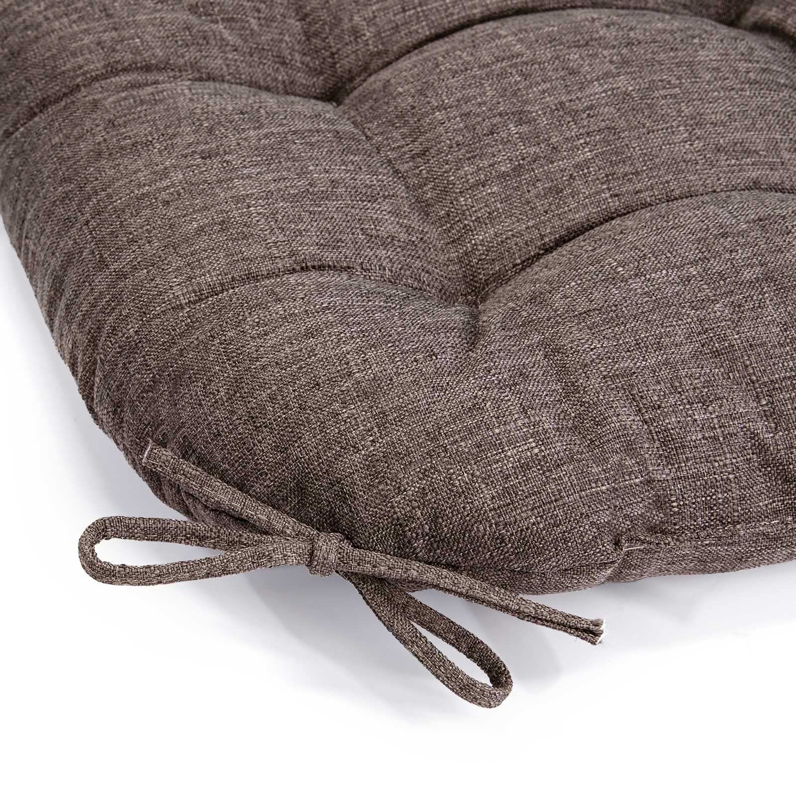 Kyaringtso Chair Cushions for Dining Chairs, 4 Pack Soft and Comfortable Chair Cushions Pads with Ties, Seat Cushions for Kitchen Chairs,Dining Room (4 Pack 17x16, Dark Coffee)