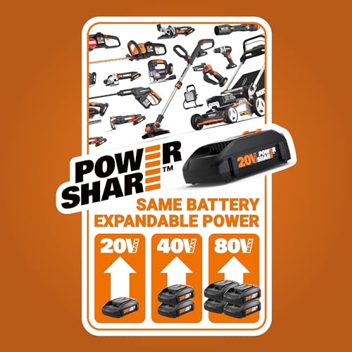 Worx Nitro 20V 18GA Brad Nailer Cordless Fires 80 Nails Per Minute, Cordless Nail Gun Anti-Ejection, Nail Gun Battery Powered Tool-Free Jam Release WX842L.9 Power Share – Tool only