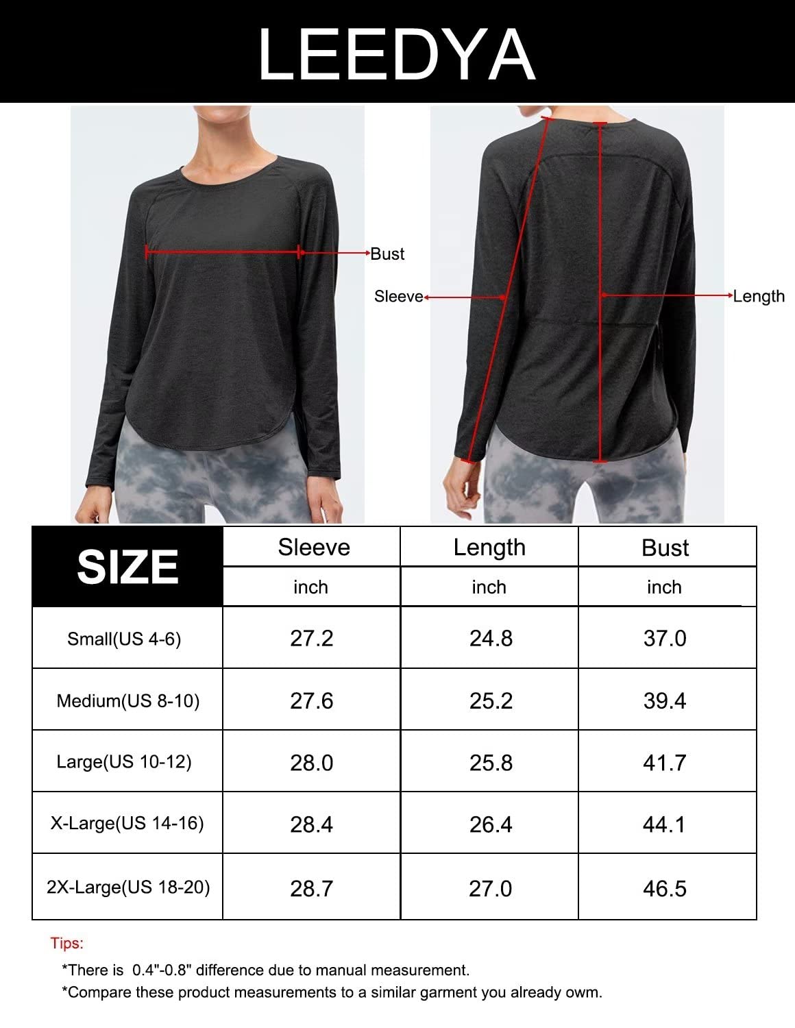 LEEDYA Womens Long Sleeve Crewneck Yoga Shirt Basic Athletic Workout Tops Side Slit Sports Gym Shirts Purple XL