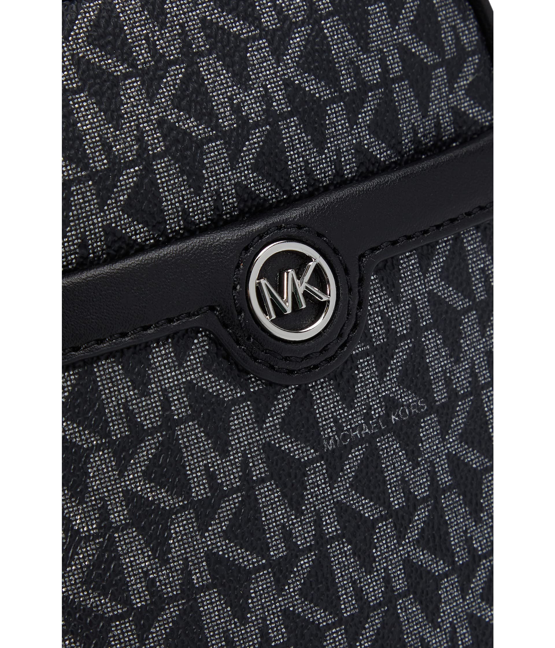 Michael Kors Blaire Small North/South Chain Camera Crossbody Black/Silver One Size