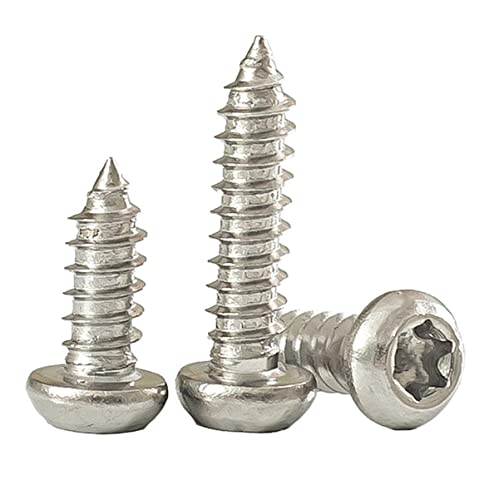 Qrity 100PCS #8x3/4 (M4x20mm) Self Tapping Screw, Torx Pan Head Screws, Stainless Steel Round Head Self Drilling Screws