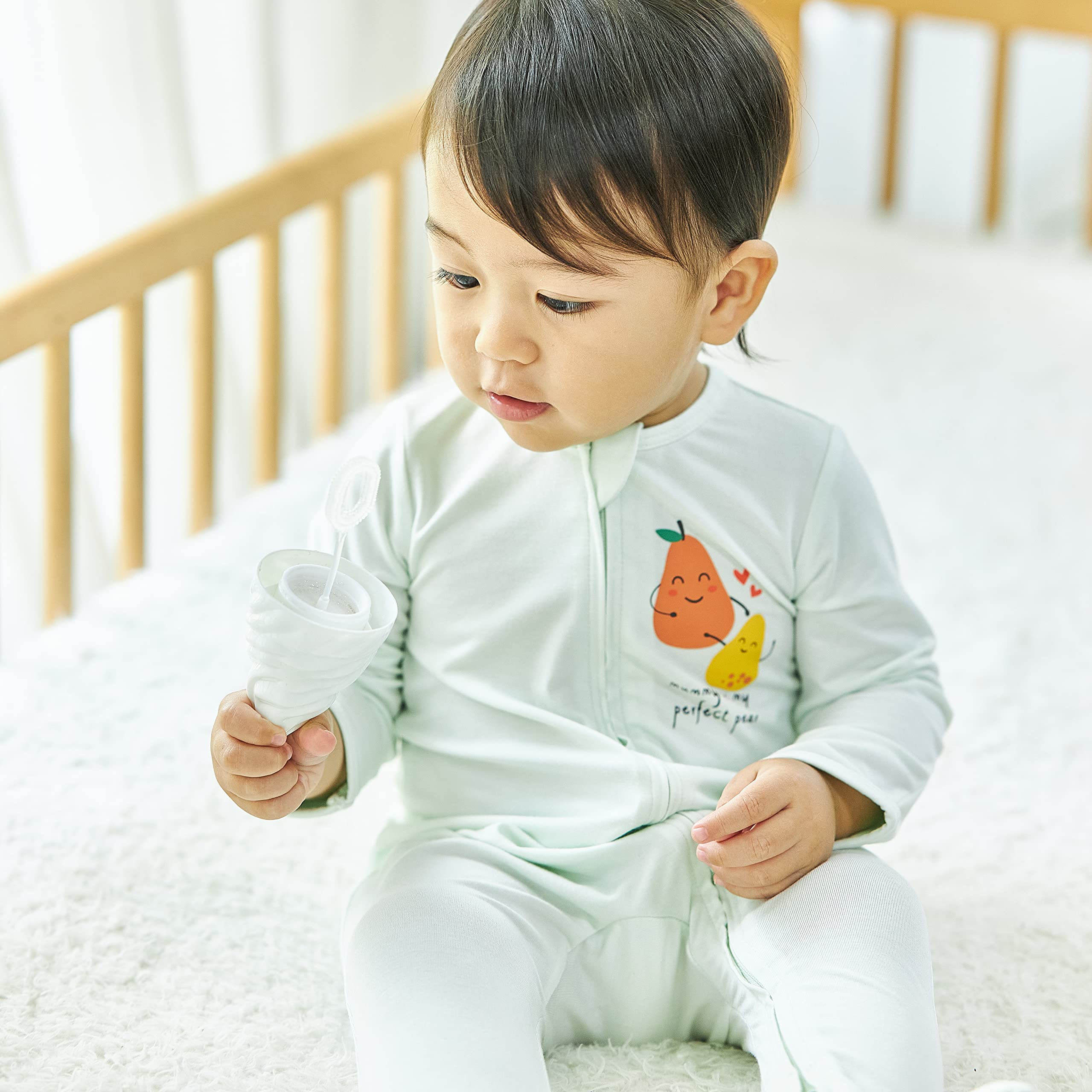 OETEO Baby Jumpsuits Zipper Rompers - Viscose made from Bamboo Footies Sleepers Pack (Tutti Frutti, 3-6 Months)