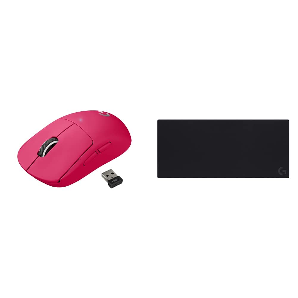 Logitech G PRO X Superlight Wireless Gaming Mouse, Compatible with PC/Mac - Magenta Logitech G840 Extra Large Gaming Mouse Pad, Optimized for Gaming Sensors, Mac and PC Gaming Accessories
