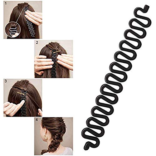 Hair Braiding Tool, DIY Hair Styling Tool Kit Updo Ponytail Maker Accessories Topsy Hair Braid Kit(23P)