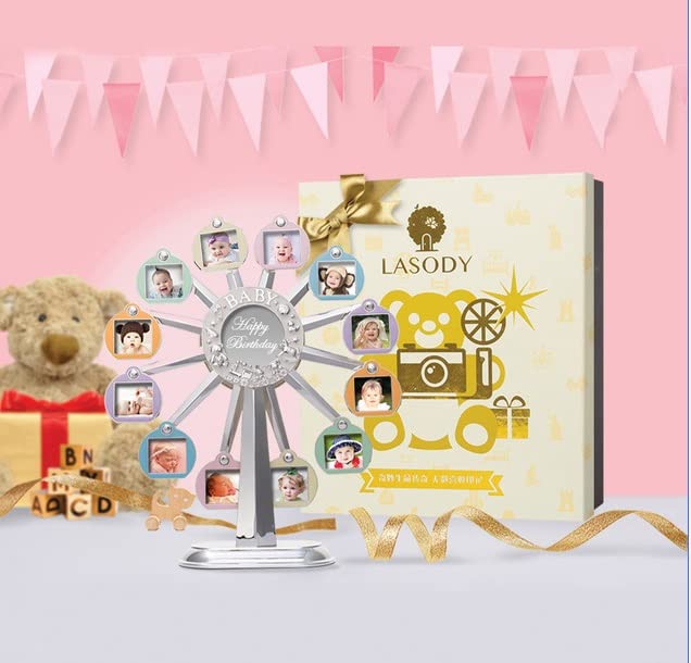 N/A Baby's First Year 12 Photo Frame by Month Newborn Baby Registry H Musical Ferris Wheel Picture Frame