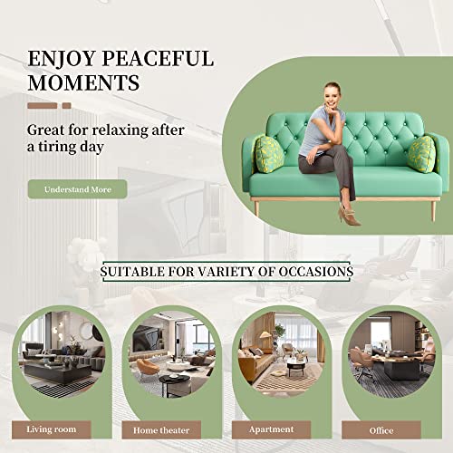 PHOYAL Loveseat Sofa, Mid Century Modern Decor Love Seat Couch, 56" 2-Seater Sofa Double seat Modern Sofa for Living Room, Apartment, Studio,Office & Small Space (Green)