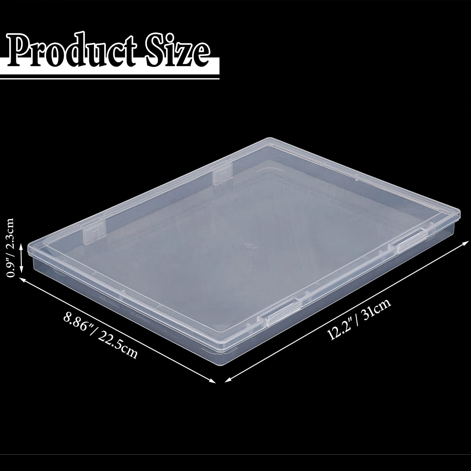Noverlife Large Clear Press on Nails Storage Box, Empty Plastic Press on False Nails Case Container with 5m/5.5yd Double Side Adhesive Nail Art Tape & 50PCS Arcylic Nail Display Sticks
