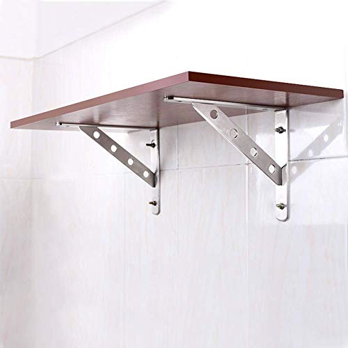 PIBM Stylish Simplicity Shelf Wall Mounted Floating Rack Shelves Stainless Steel Solid Wood Tripod Widening Thicken Small Items Storage,8 Sizes, a , 100x30x15cm