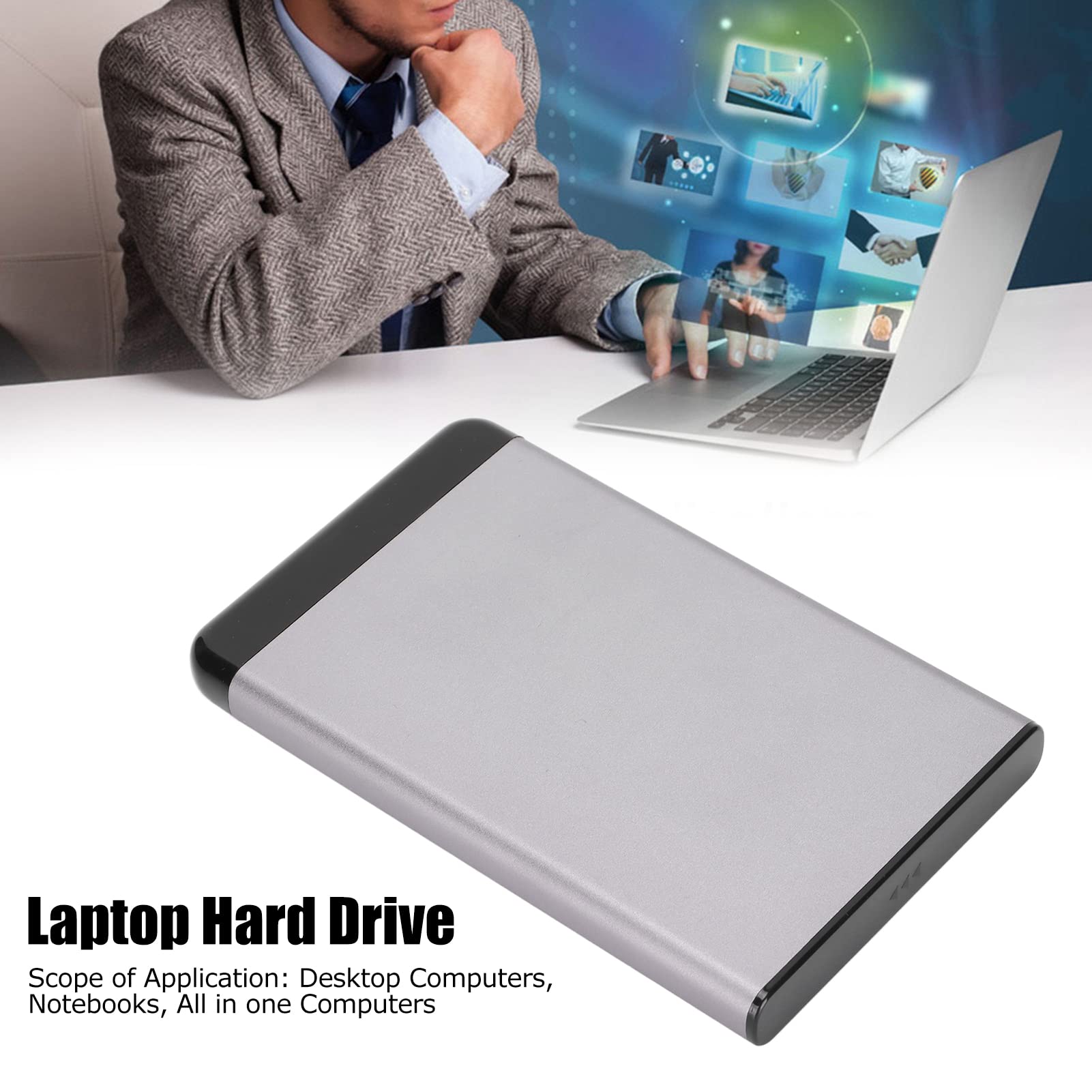 Portable External Hard Drive, Ultra Slim USB 3.0 USB 2.0 External Hard Drive HDD, 40G High Speed Hard Disk Storage Computer Backup Drive for PC Laptop