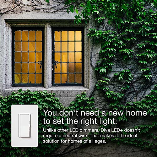 Lutron Diva LED+ Dimmer Switch for Dimmable LED, Halogen and Incandescent Bulbs, 150W/Single-Pole or 3-Way, DVCL-153P-BL, Black