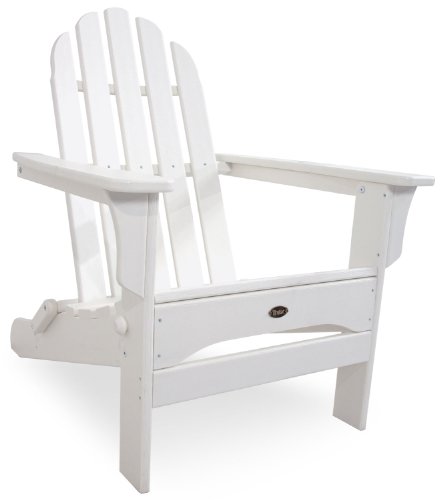 Trex Outdoor Furniture by Polywood TXA53CW Cape Cod Folding Adirondack Chair, Classic White
