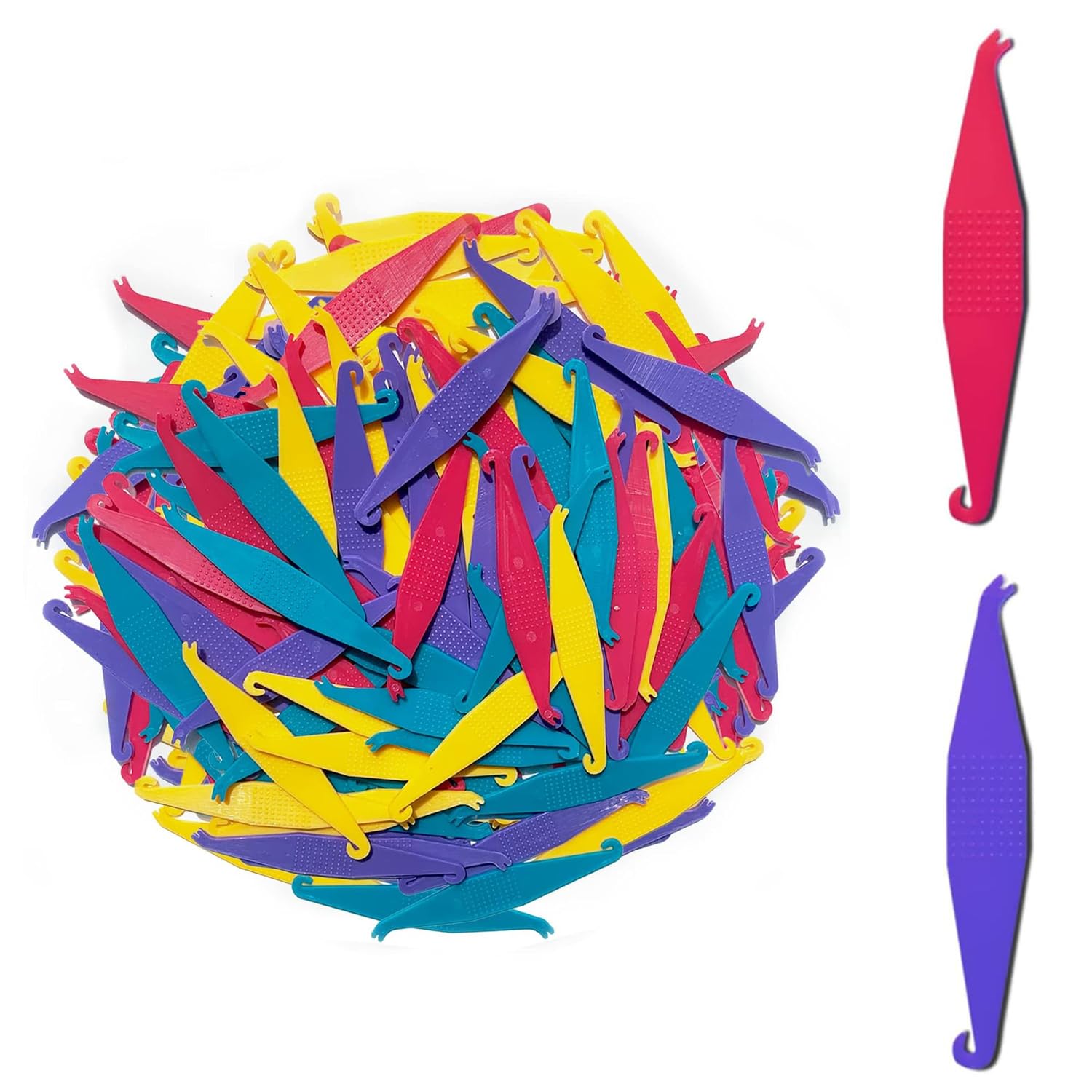 OBTANIM 100 Pcs Colorful Disposable Plastic Braces Elastic Rubber Bands Placers Tool for Braces Dental Orthodontic