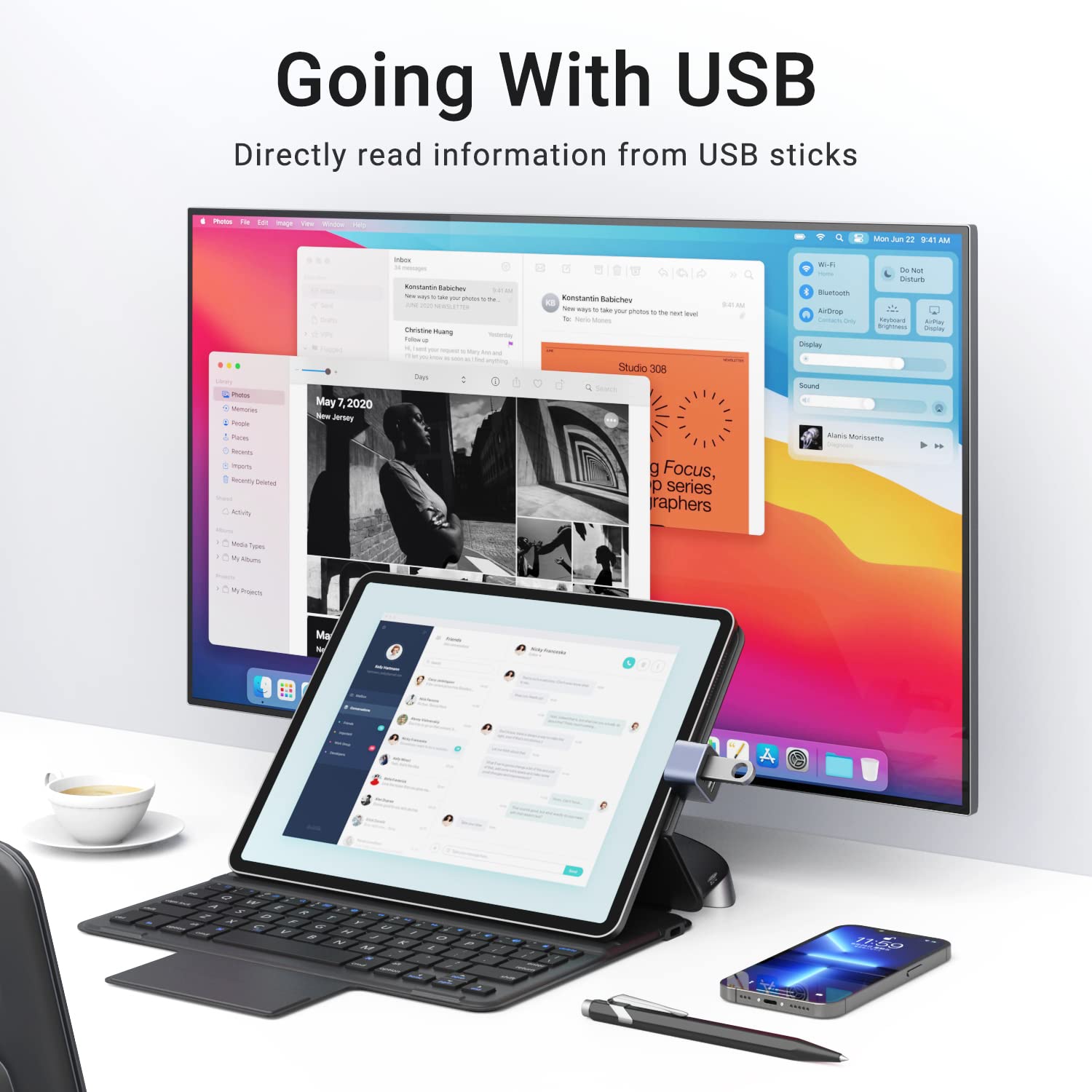 MOKiN USB C to USB Adapter, 2 in 1 USB C Adapter OTG Adapter with USB 2.0 to USB 3.0 High-Speed Data Transfer for MacBook Pro iPad Air Mini, Dell XPS Samsung and More Type C Devices