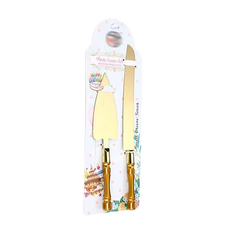 JCYUANI Cake Cutting Set for Wedding Stainless Steel Cake Knife and Server Set Birthday Celebration Cutter Suitable for Wedding Cakes, Cheese, Bread, Baked Cakes