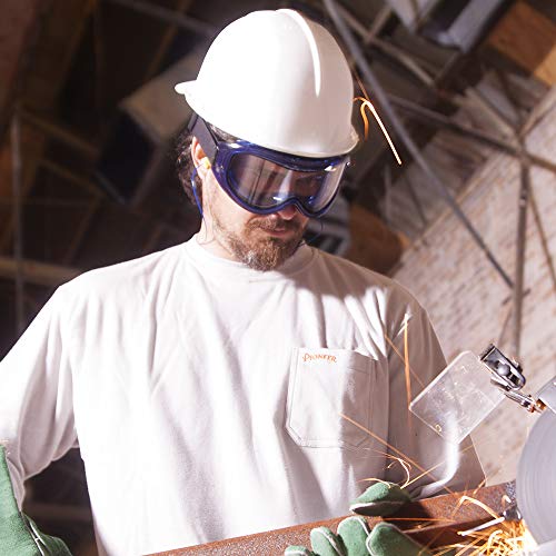 Sellstrom Safety Goggles β Odyssey II Eye Protection, S80200, Anti Fog, Scratch Resistant, Latex Free Protective Eye Shield for Men and Women with Dual Panel Clear Lens, Blue Frame