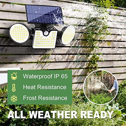 Ollivage Solar Lights Outdoor with Motion Sensor, Security Solar Lights Outdoor IP65 Waterproof Luces Solares para Exteriores with 3 Adjutable Head Wide Angle for Outside Garage Yard Patio