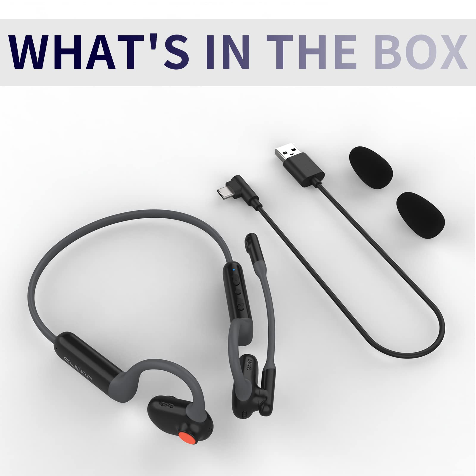 oleap Pilot P200b Open Ear Headphones with Noise Canceling Boom Microphone, Lightweight Bluetooth Wireless Headset with Mute for Trucker, Office, Seamless Switching Mobile & PC