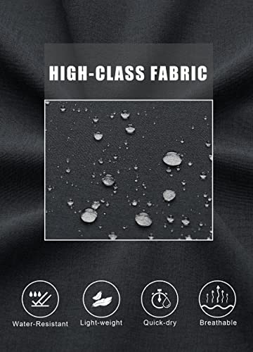 Libin Men's Lightweight Anorak Jackets Water-Resistant Windbreaker Breathable Travel Hiking Pullover, Black M