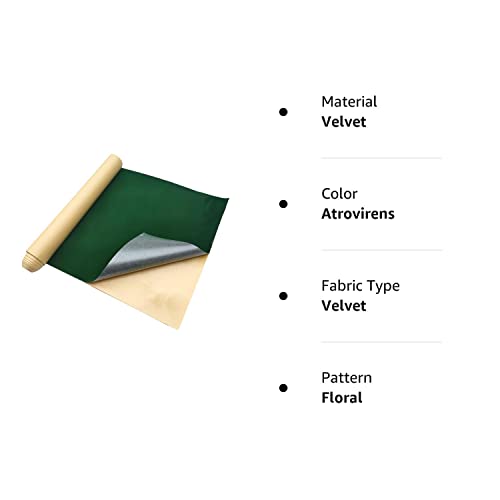 Large Self Adhesive Velvet Roll,Adhesive Velvet Fabric for Jewelry Display cabinets(Atrovirens, 17.7″×100″)