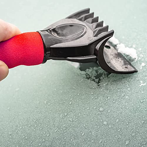 SCRUBIT Ice Scraper for Car Windshield, Foam Gripped Snow Scraper for Car SUVs and Small Trucks, Strong teethed Scraper for Ice and Snow, Compact Ice Crusher