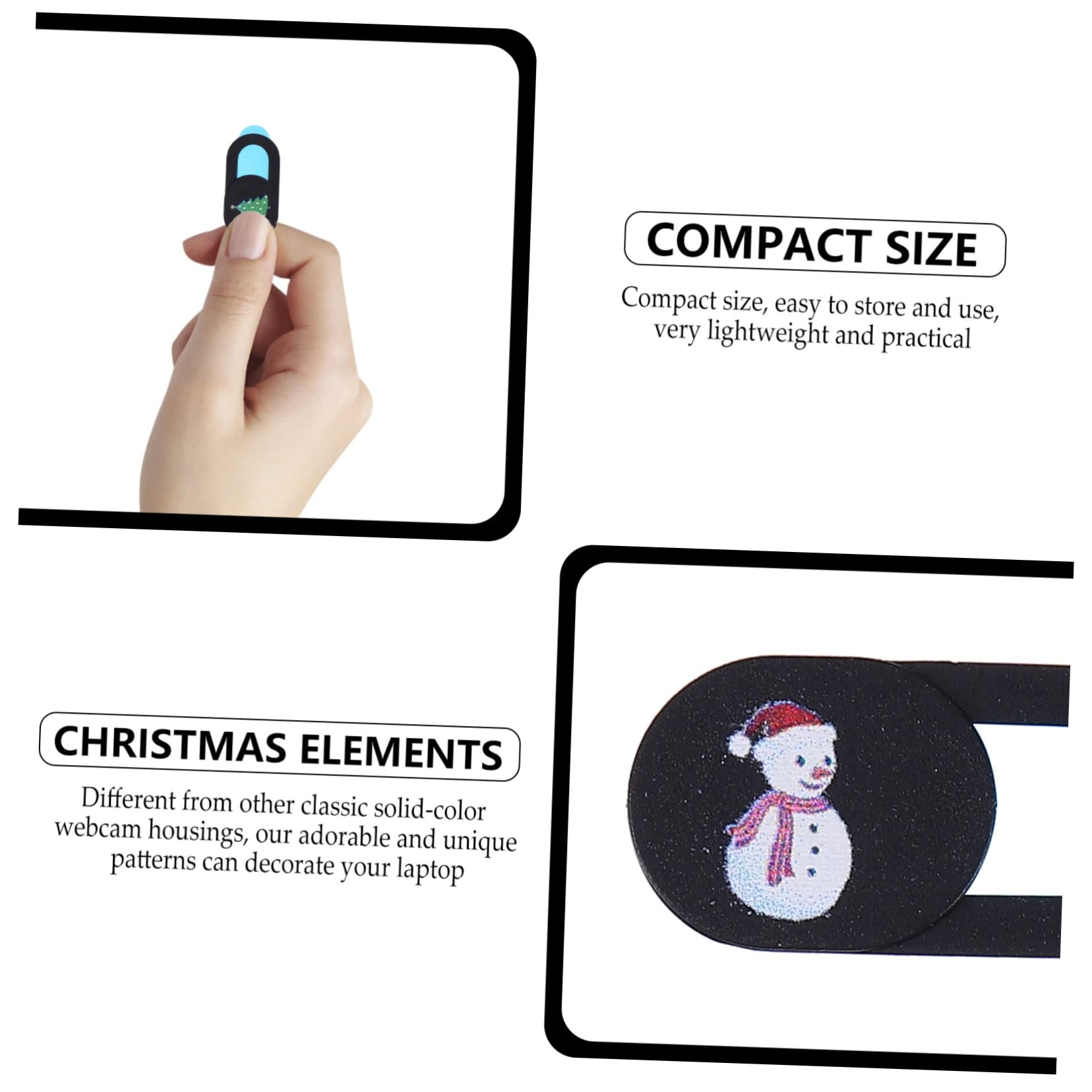 NUSITOU 3pcs Camera Slide Tablet Camera Cover Computer Camera Covers Phone Camera Blocker Laptop Camera Cover Christmas Webcam Cover Slides Wheat Straw Cell Phone Protection Cap Slider