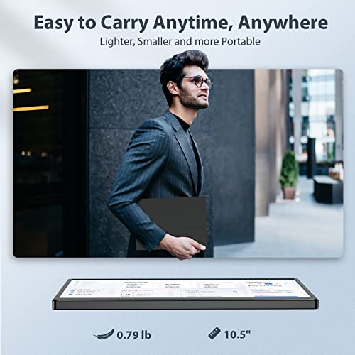 Portable Monitor, 10.5 inch 1920x1280 FHD HDR USB-C Portable Screen Dual USB C Mini HDMI IPS Small Computer Display with Speakers for Laptop PC Mac Surface Xbox Switch PS4/5 with Smart Cover