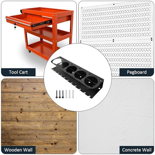Wall Mounted Rack for Spray Can, Wall Mounted Storage Rack Spray Can Holder Rack, Heavy Duty Organizer Tool Steel 5 Holes Bottle Holder for Paint Can & Spray Can