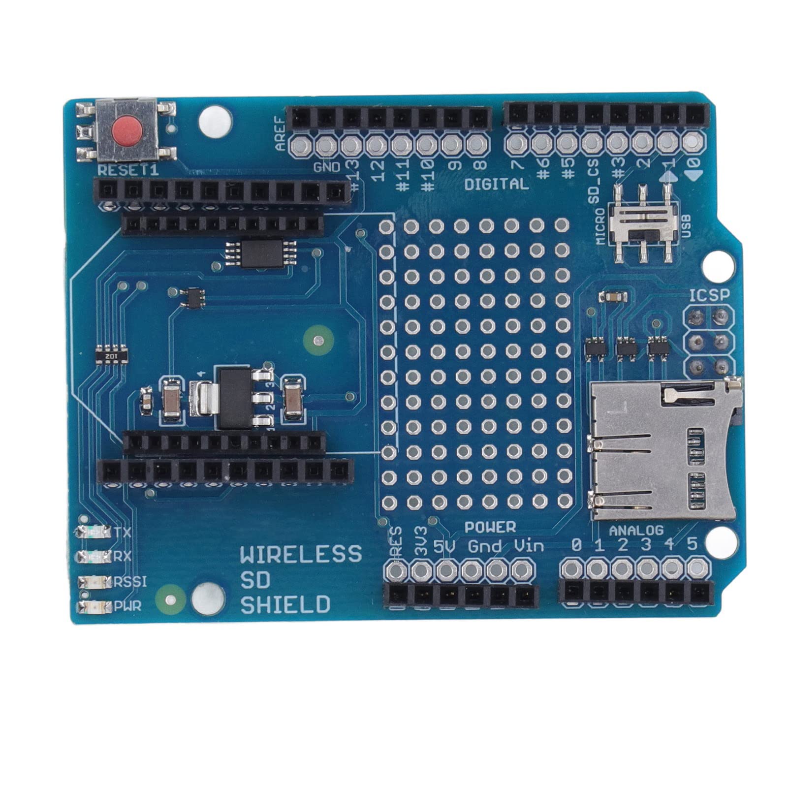Prototype Screw Shield, Wireless On Board Storage Card Slot, Terminal Point Prototype Expansion Board, PCB On Board Storage Card Prototype Shield, Easy Install Stable Performance for Computer