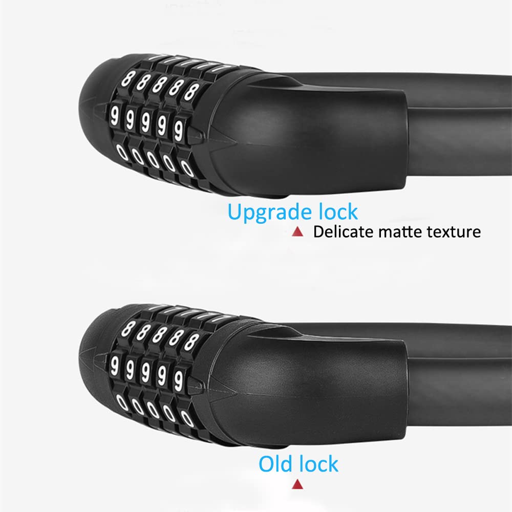 Lock Bike Lock Cable, Anti Theft Bicycle Lock Chain, 5 Digit Security Resettable Bike Combination Lock Self Coiling Combination Cable Combo Bike Locks, Black 6.69 * 5.98inch