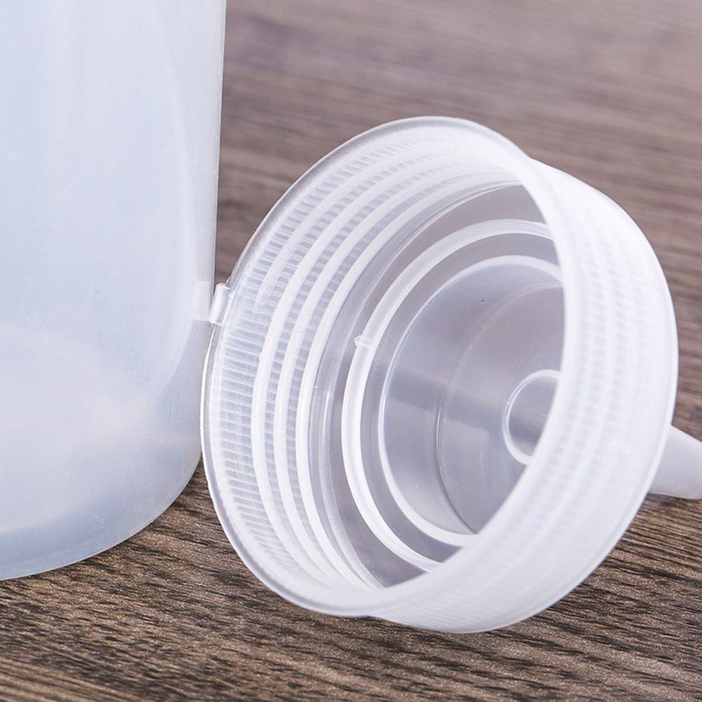 lasenersm 1 Piece Plastic Squeeze Bottle Plastic Squeeze Condiment Bottle Ketchup BBQ Sauce Dispensing Bottle with Twist On Cap Lids for Sauce Ketchup Craft Paint(16 Oz, White)