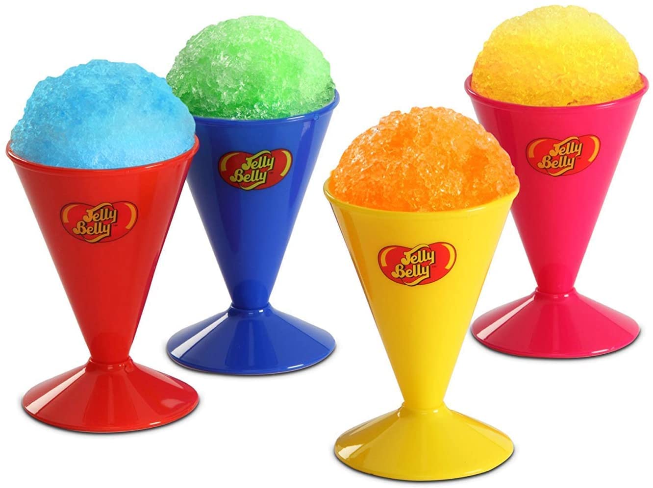 Jelly Belly Snow Cone Syrup Flavors- Shaved Ice Syrup, Slushie, and Ice Pop Flavoring for Party (4 Variety Pack - Cherry, Watermelon, Cotton Candy and Berry Blue)